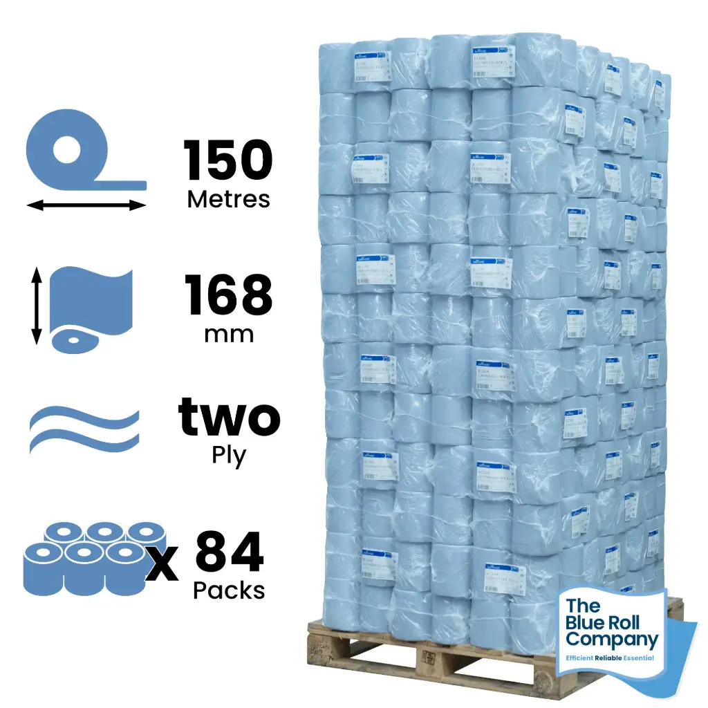 Blue Premium Centrefeed - 150m - Pallet | The Blue Roll Company